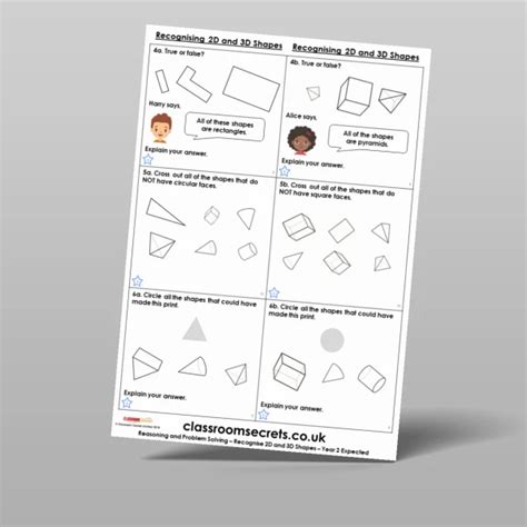 year 2 recognise 2d and 3d shapes reasoning and problem solving