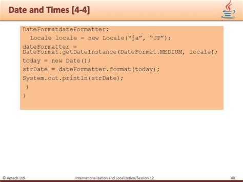 object oriented programming in java © aptech ltd internationalization