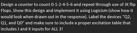 Solved Design A Counter To Count 0 1 2 4 5 6 And Repeat