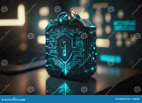 Cyber Security Concept And Digital Data Protection With A Locker In A