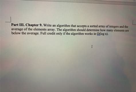 Solved Part Iii Chapter 9 Write An Algorithm That Accepts