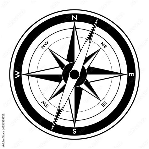 Clean And Simple Compass Illustration Line Art Clipart Geometric