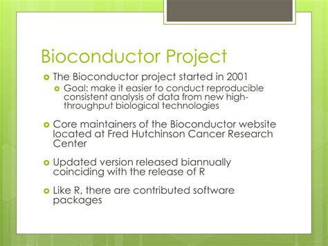 PPT An Introduction To Bioconductor PowerPoint Presentation Free