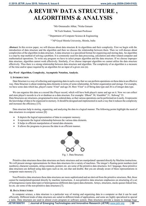 A Review Data Structure Algorithms And Analysis Pdf