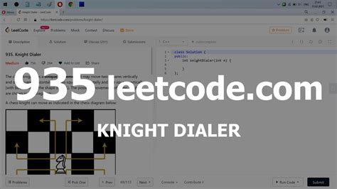 Разбор задачи 935 Knight Dialer Youtube