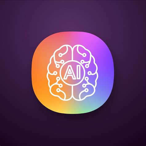 Artificial Intelligence App Icon Ui Ux User Interface Digital Brain
