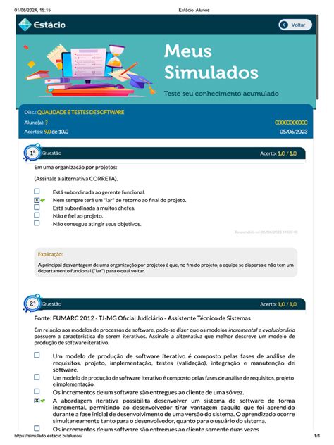 Simulado Qualidade E Testes De Software Pdf