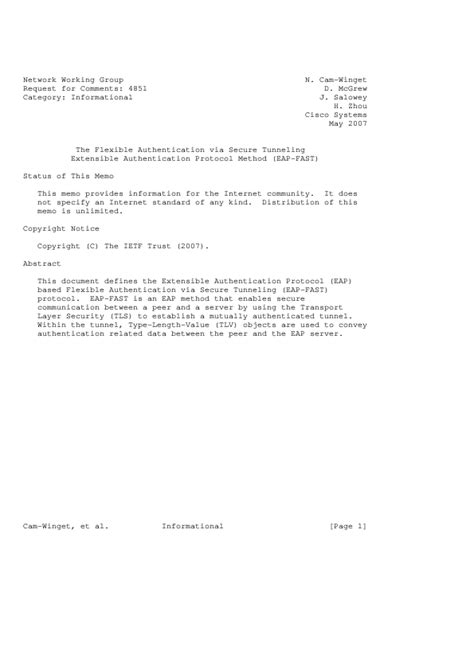 Pdf The Flexible Authentication Via Secure Tunneling Extensible Authentication Protocol Method
