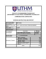 LAB 6 NOISE AND SIGNAL POWER MEASUREMENT1 G6 Pdf FACULTY OF ENGINEERING TECHNOLOGY