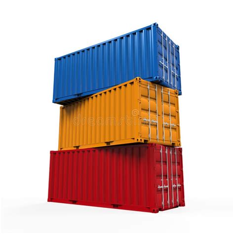 Stacked Shipping Container Stock Illustration Illustration Of Goods 34102429