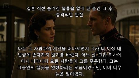 결혼 직전 숨겨진 불륜을 알게 된 순간… 그 후 충격적인 반전 사랑 결혼 이혼 연애 불륜 사랑의상처 자기개발 과거의아픔 새로운시작 인생의전환점 자기
