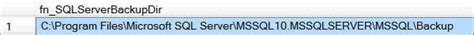 Function To Return Default Sql Server Backup Folder
