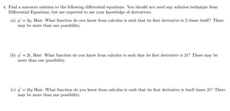 Solved Find A Non Zero Solution To The Following