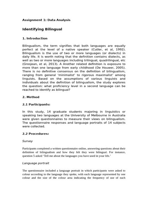 Jinchi Liu Assignment 1 Data Analysis Pdf Multilingualism Dialect