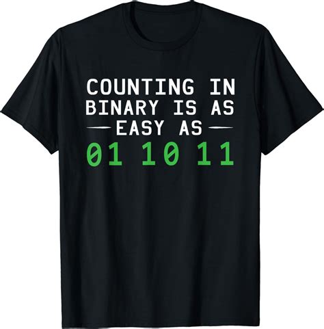 Programmer Counting In Binary Binary Code Binary Coding T Shirt