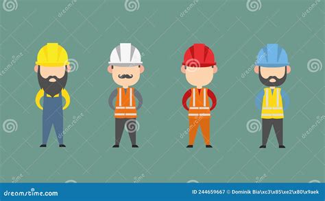 Vector De Constructores Ilustración Del Vector Ilustración De Cuatro 244659667