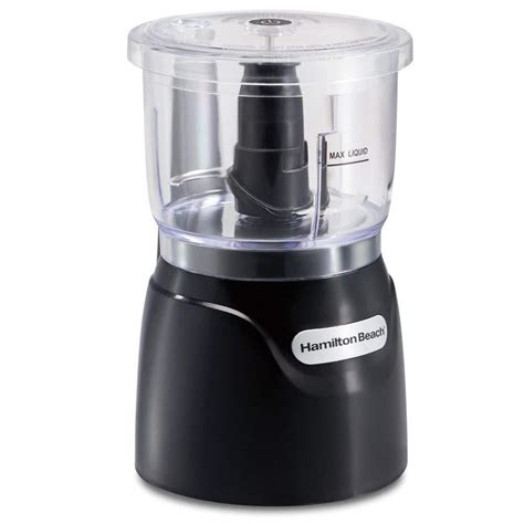 Hamilton Beach 3 Cup 1 Speed Black Stack And Press Food Processor 72850 The Home Depot