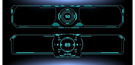 Hud Green Virtual Element Futuristic Screen Vector Image