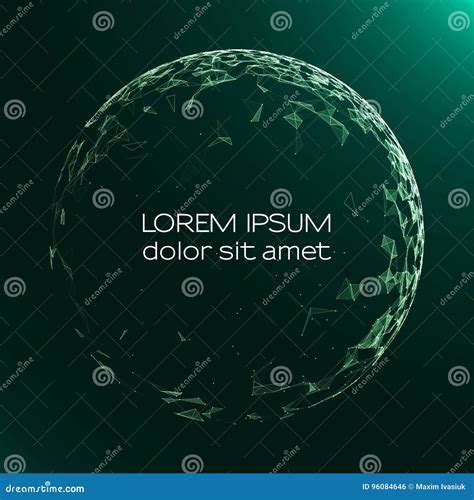 The Sphere Consists Of Points And Lines Abstract Globe Mesh Vector Illustration With Colorful