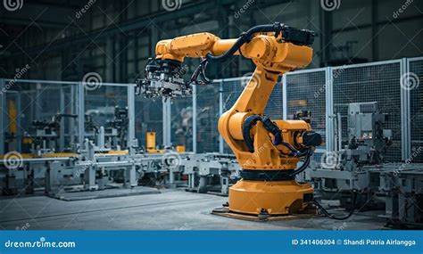 modern ev factory robot arms transporting battery modules in automated