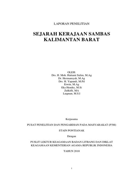 Sejarah Kerajaan Sambas Pdf
