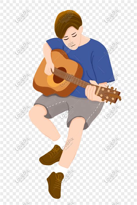 기타 소년 연주 Png 일러스트 무료 다운로드 Lovepik