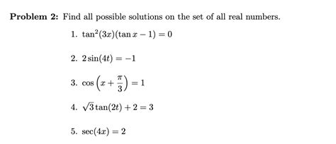 Solved Roblem 2 Find All Possible Solutions On The Set Of