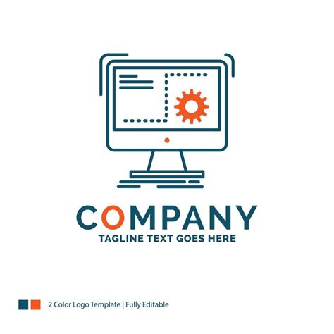 Command Computer Function Process Progress Logo Design Blue And Orange Brand Name Design