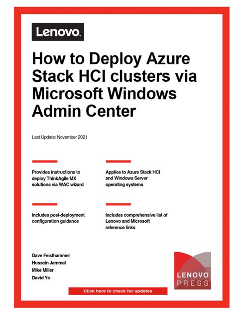 Deploy Lenovo Azure Stack Hci Download Free Pdf Computer Cluster