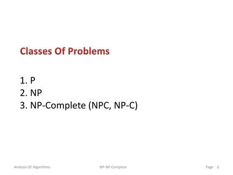 Ppt Understanding Np And Np Complete Problems In Algorithm Analysis