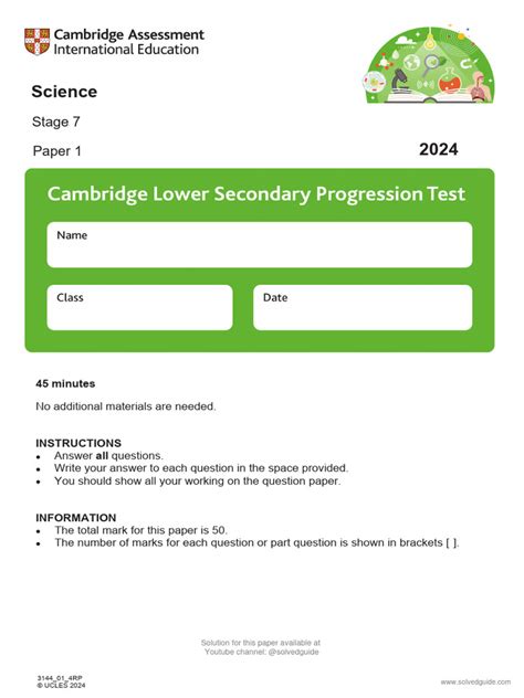 Stage7 Science Paper1 2024 Pdf Physical Sciences Materials