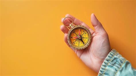 Explorer Holding Toy Compass For Adventure Premium Ai Generated Image