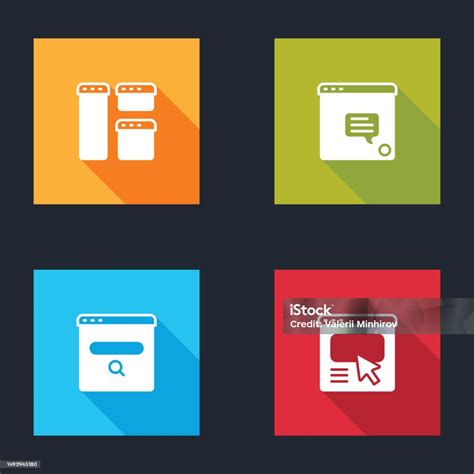 브라우저 창 새 채팅 메시지 알림 검색 엔진 및 Ui 또는 Ux 디자인 아이콘을 설정합니다 벡터 Brand Name Online