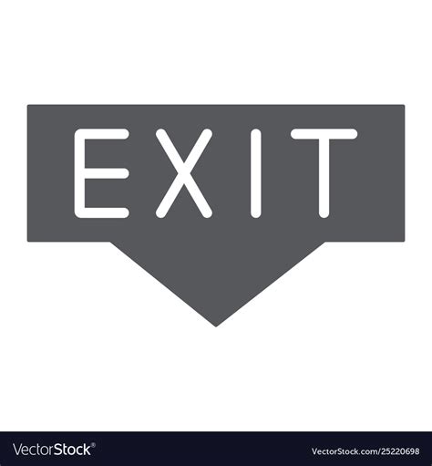 Exit Glyph Icon Emergency And Doorway Evacuation Vector Image