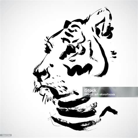 2022 새해 복 많은 새해 벡터 그림입니다 호랑이 손 그린 벡터 일러스트레이션 달 별자리 기호 중국 새해 새해 2022 호랑이의 해 음력 새해 드로잉 잉크 호랑이 호랑이에