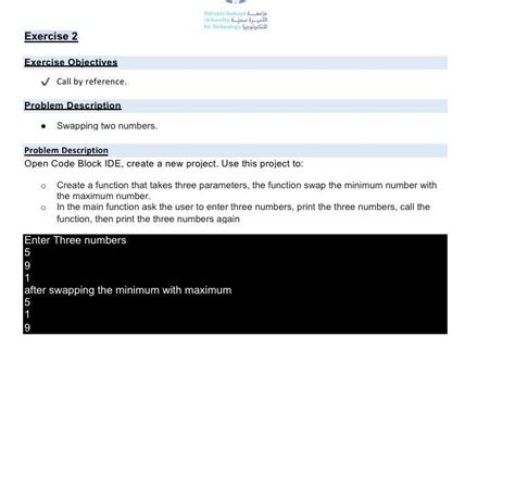 Solved Exercise 2 Exercise Objectives Call By Reference