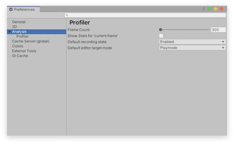 Unity Manual Preferences