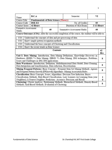 Unit 1data Science 1 Pdf Data Mining Data