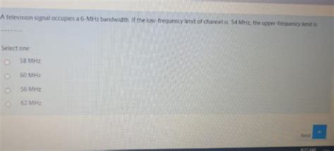 Solved A Television Signal Occupies A 6 Mhz Bandwidth If The