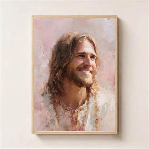 Joy Of The Savior Smiling Jesus Portrait Modern Art Unframed Paper