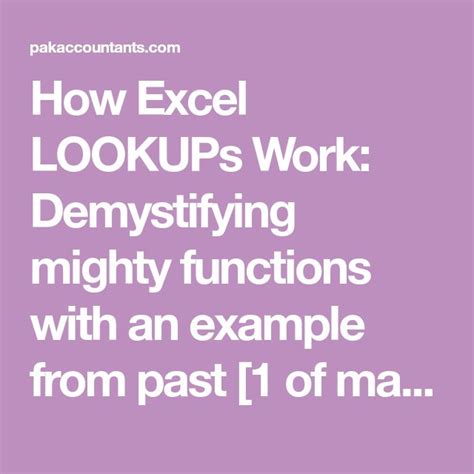 How Excel Lookups Work Demystifying Mighty Functions With An Example
