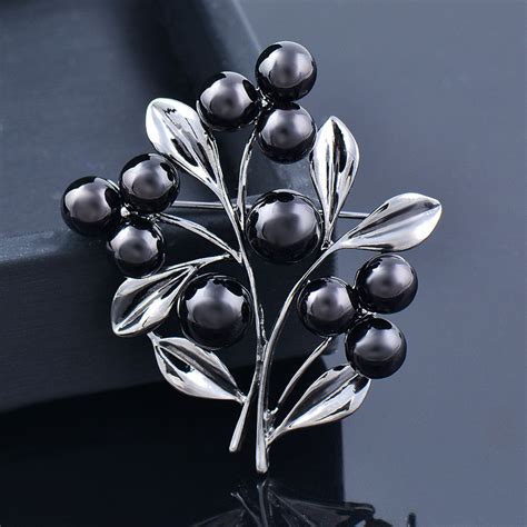 Badu Bg Leeker Дамски ретро брошки Игли с големи сиви имитация на перли Аксесоари за дамски