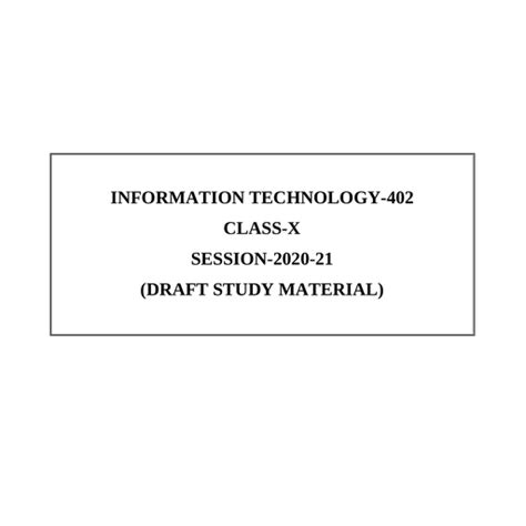 402 It Classx 2 Pdf It 402 Notes Teachmint