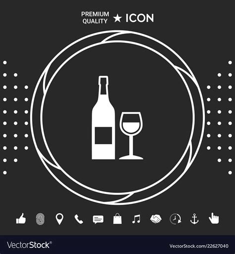 Bottle Of Wine And Wineglass Icon Royalty Free Vector Image
