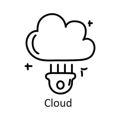 Cloud Vector Outline Icon Design Illustration Communication Symbol On White Background Eps 10