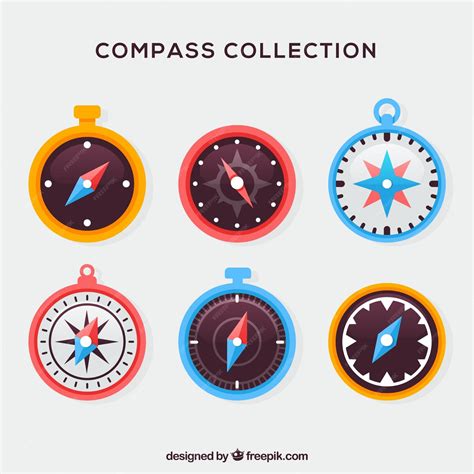 Free Vector Flat Compass Collection