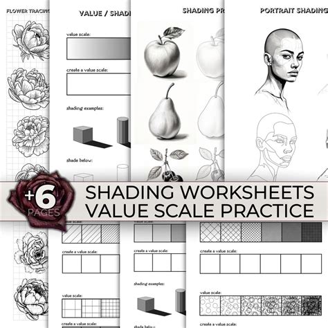 Drawing Lesson Shading Worksheet Pencil Drawing Tutorial Printable