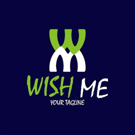 그림 모노그램 문자 Wm 디자인 프리미엄 벡터