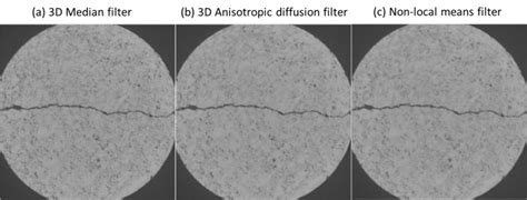 grayscale images after denoising using a a 3d median filter b a 3d