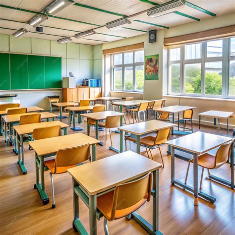 Empty Classroom Background Premium Ai Generated Image
